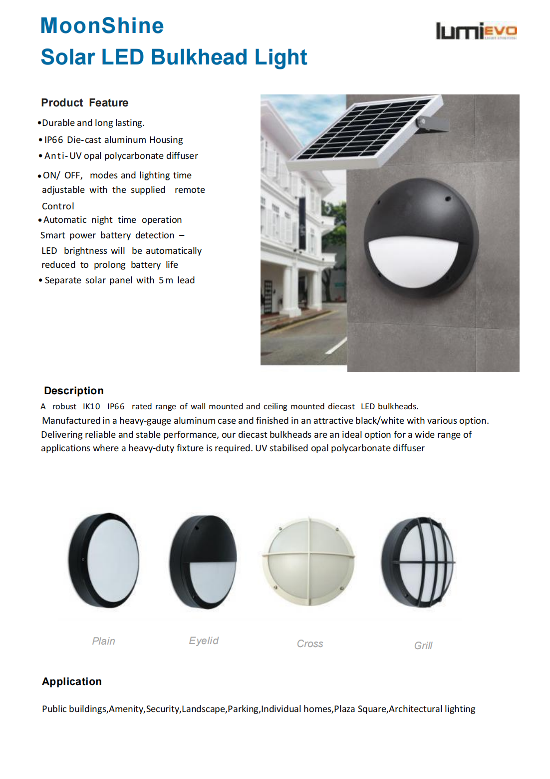 MoonShine Solar LED Bulkhead Light - Lumievo | Manufacturer of ...